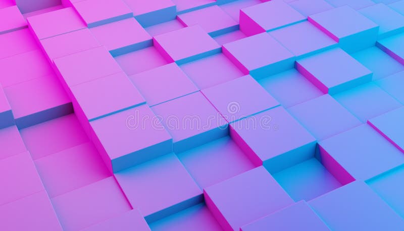 Abstract Modern Pink and Blue Random Geometric Blocks Background Stock ...