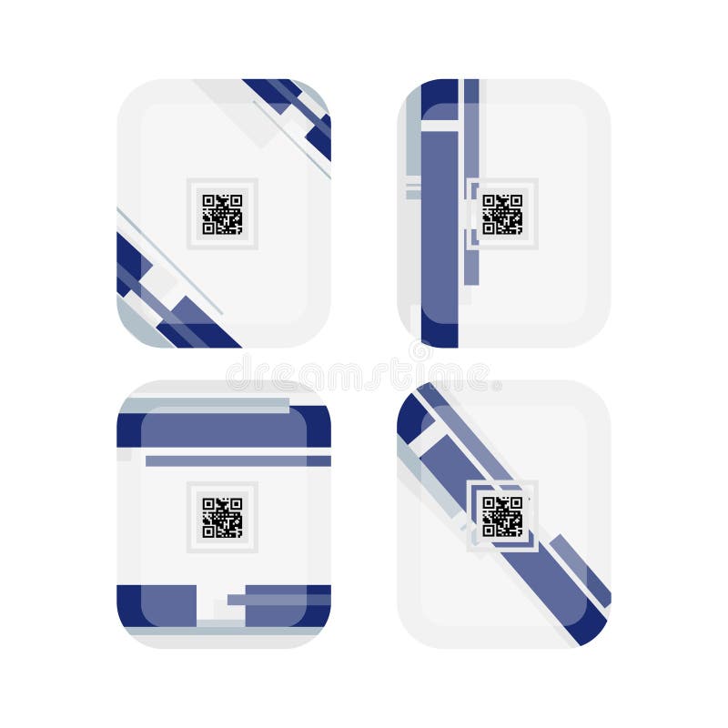 Abstract Modern Qr Code Label Collection Stock Vector - Illustration of ...