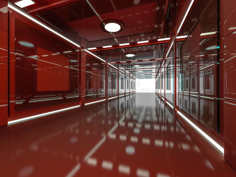 Abstract Modern Red Architecture Background. 3D Rendering Stock ...
