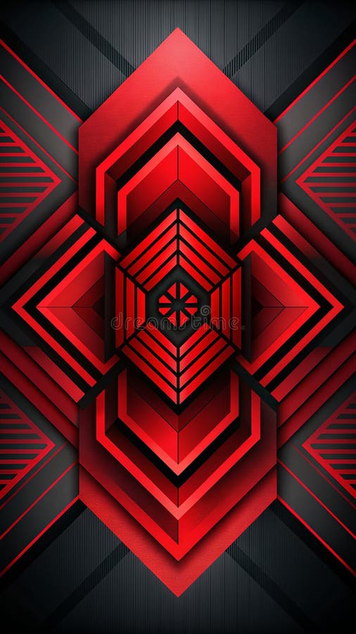 Abstract Modern Red and Black Geometric Design Background or Wallpaper ...
