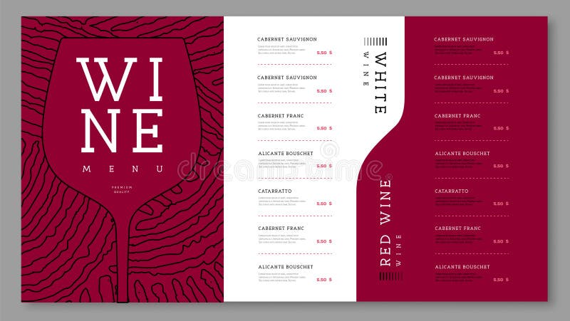 Abstract Modern Restaurant Wine Menu Design. Stock Vector ...