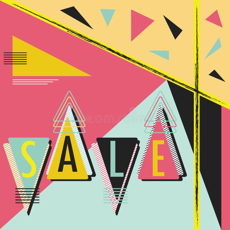 Abstract Modern Retro Triangle SALE Message Stock Vector - Illustration ...