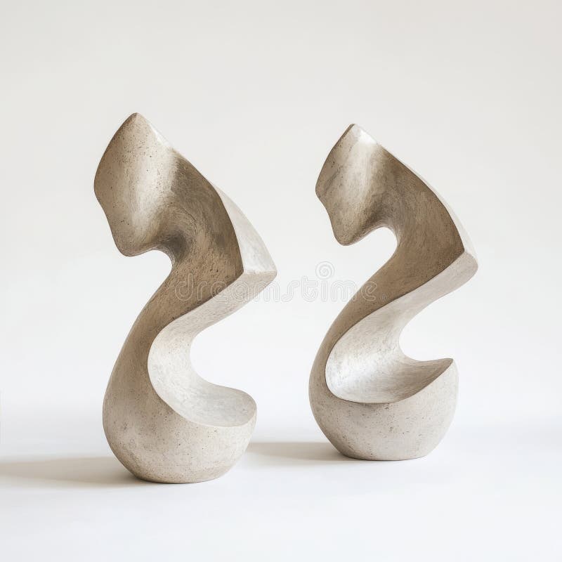 Abstract Modern Sculptures with Curved Design in Minimalist Style Stock ...