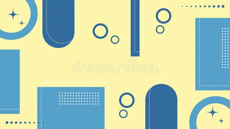 Abstract Modern Shapes Rectangle Circle Blue Yellow Banner Background ...