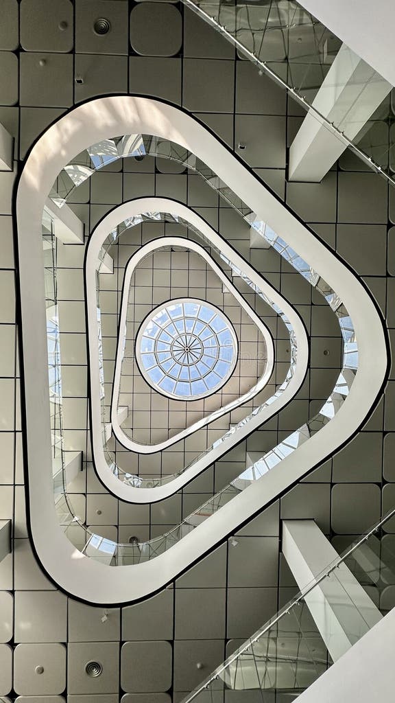 Abstract Modern Staircase with Triangular Design Stock Image - Image of ...