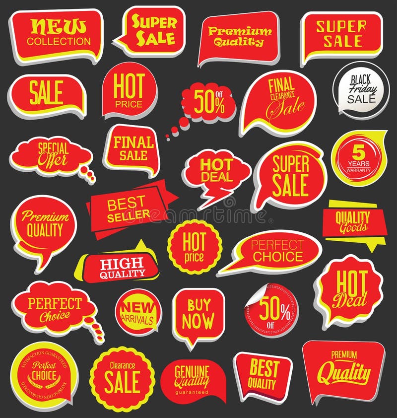 Abstract Modern Sticker Collection Stock Illustration - Illustration of ...