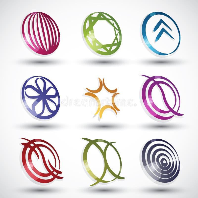 Round symbols vector set. stock vector. Illustration of pictogram ...