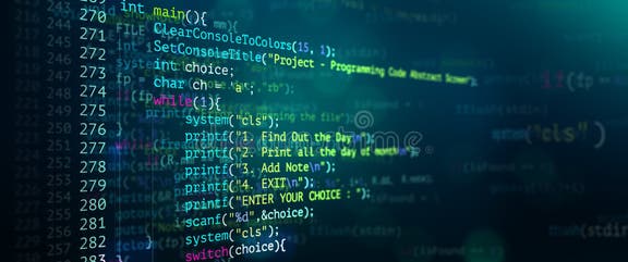 Abstract Modern Tech of Programming Code Screen Developer Stock Photo ...