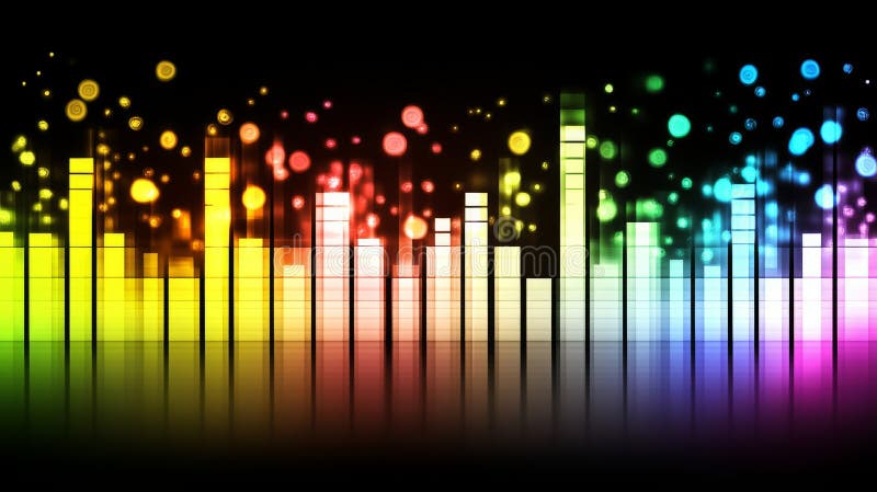 Abstract, Modern Technology Background with Lively Colored Sound Waves ...