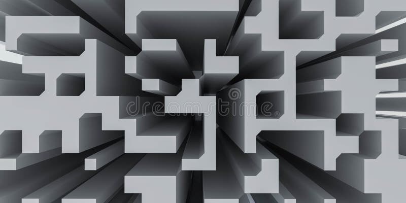 Abstract Modern Technology Background Rendering 3d Illustration Cubic ...