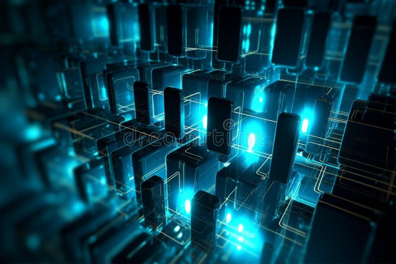 Abstract Modern Technology Concept. Generative AI Stock Illustration ...