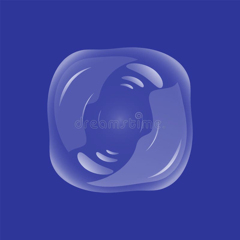 Abstract Modern Transparent Button Shape on a Blue Background. Stock ...