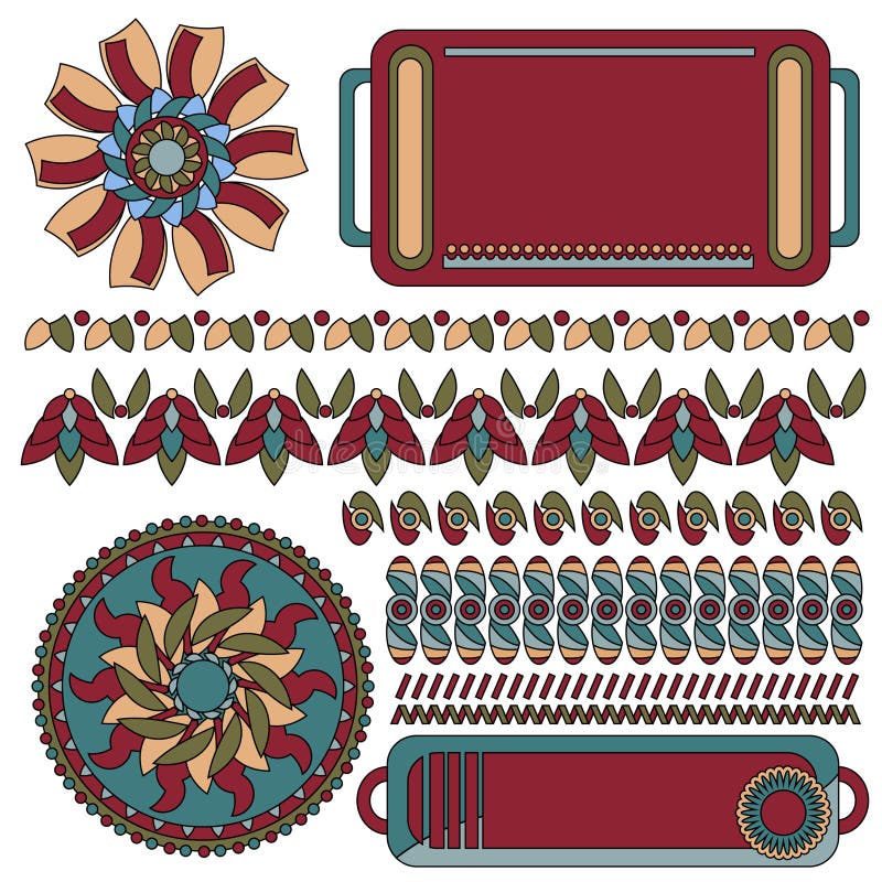 Abstract Modern Trim, Ornament and Banner Collection Stock Vector ...