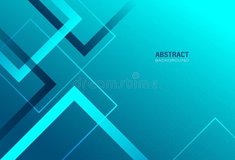 Abstract Modern Turquoise Geometric Template with Square Shapes ...