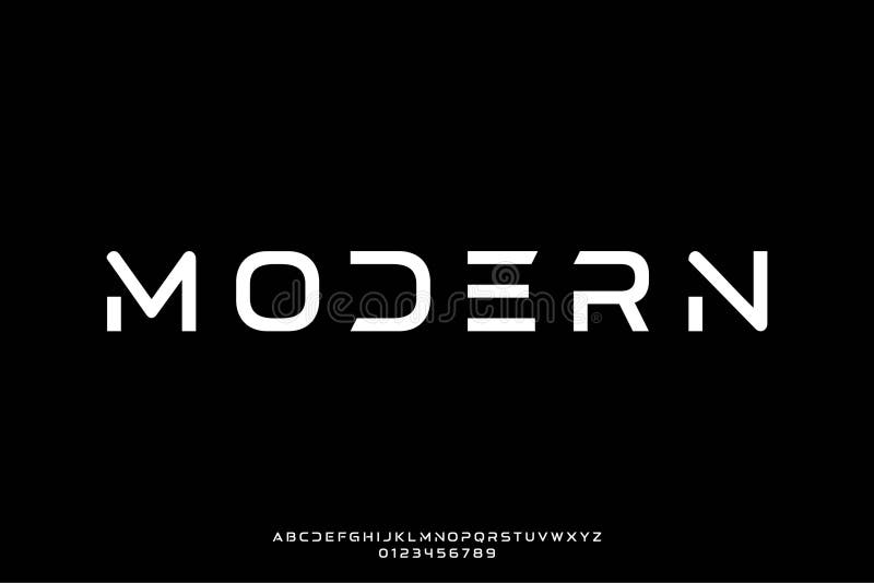 Abstract Modern Typeface Display Font Vector. Unique Contemporary ...