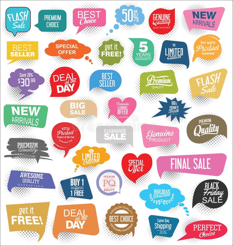 Abstract Modern Vector Sticker Collection Stock Vector - Illustration ...
