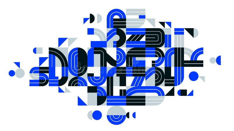 Abstract Modern Vector Trendy Design, Blue Geometric Shapes Stylish ...