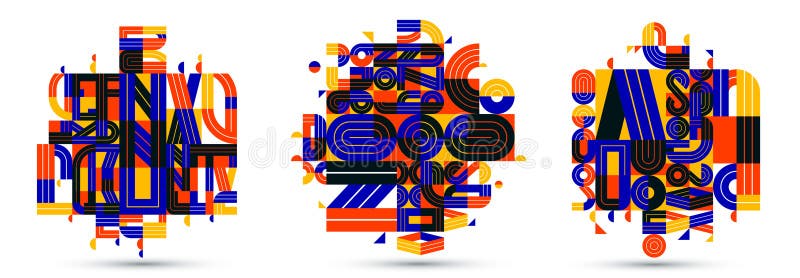 Abstract Modern Vector Trendy Designs Set, Geometric Shapes Stylish ...