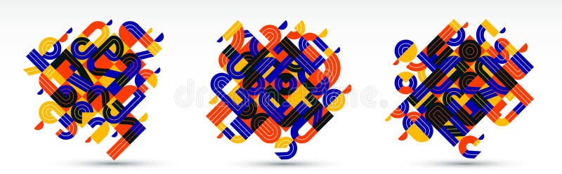 Abstract Modern Vector Trendy Designs Set, Geometric Shapes Stylish ...