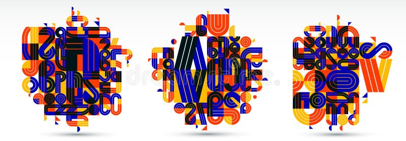 Abstract Modern Vector Trendy Designs Set, Geometric Shapes Stylish ...