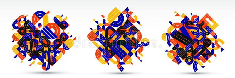 Abstract Modern Vector Trendy Designs Set, Geometric Shapes Stylish ...