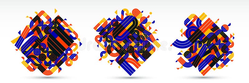 Abstract Modern Vector Trendy Designs Set, Geometric Shapes Stylish ...