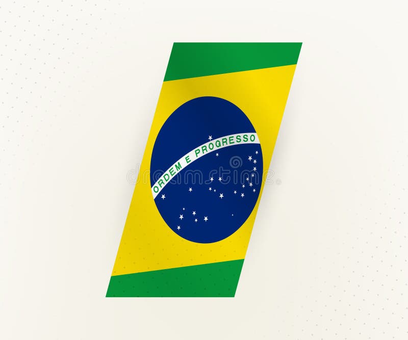 Abstract Modern Vertical Flag of Brazil on Beige Background with Dots ...