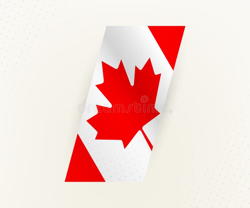 Abstract Modern Vertical Flag of Canada on Beige Background with Dots ...