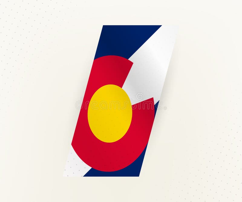 Abstract Modern Vertical Flag of Colorado on Beige Background with Dots ...