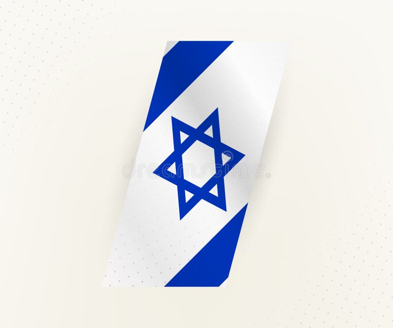 Abstract Modern Vertical Flag of Israel on Beige Background with Dots ...