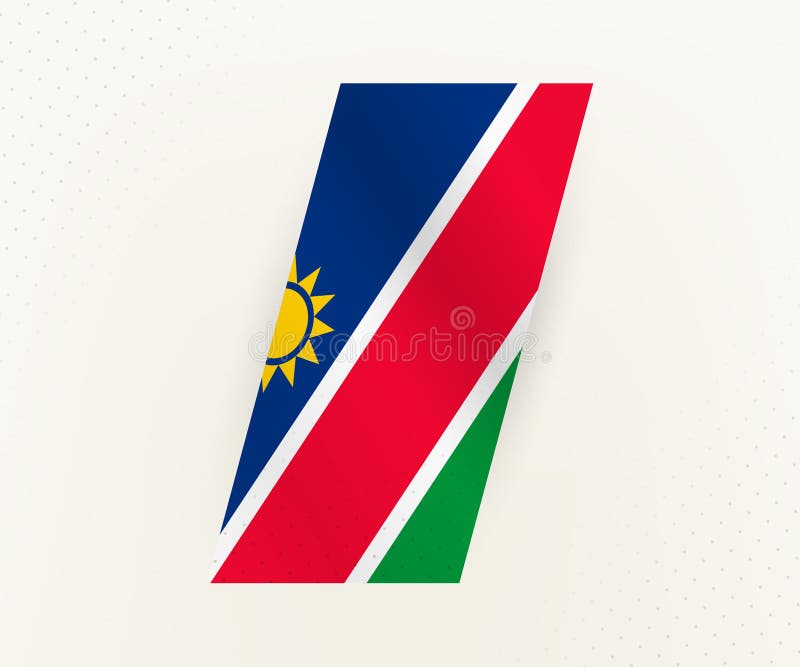 Abstract Modern Vertical Flag of Namibia on Beige Background with Dots ...