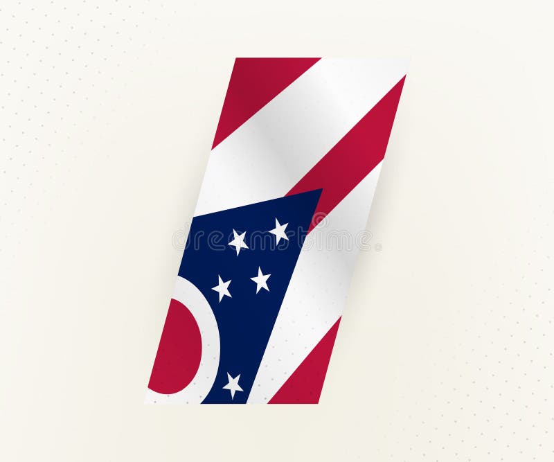Abstract Modern Vertical Flag of Ohio on Beige Background with Dots ...