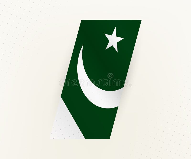 Abstract Modern Vertical Flag of Pakistan on Beige Background with Dots ...