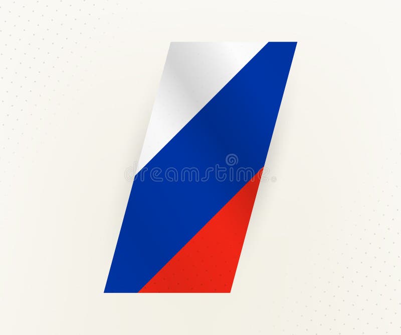 Abstract Modern Vertical Flag of Russia on Beige Background with Dots ...