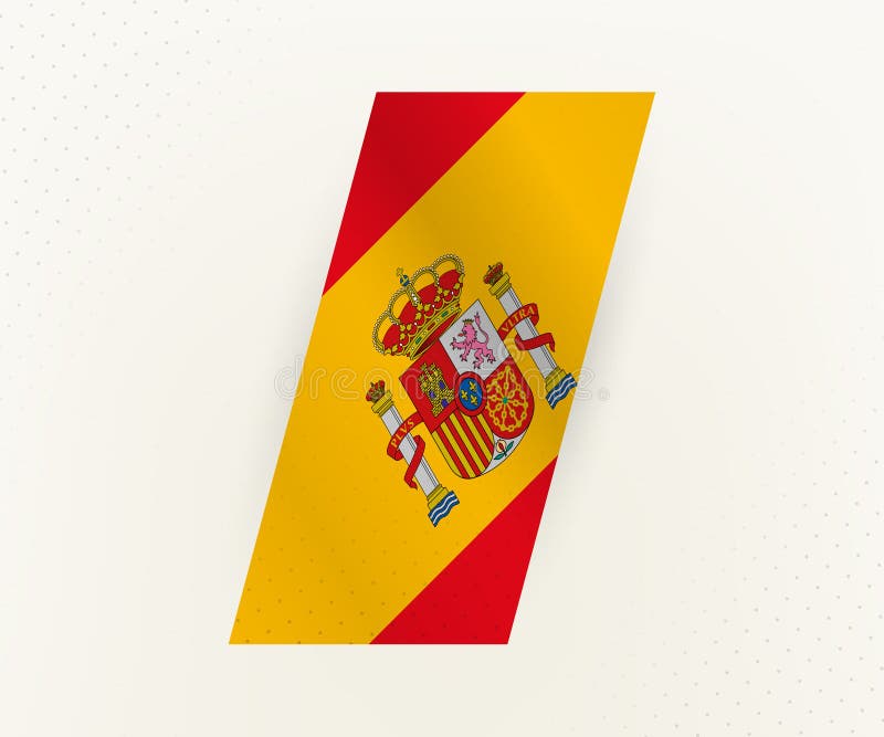Abstract Modern Vertical Flag of Spain on Beige Background with Dots ...