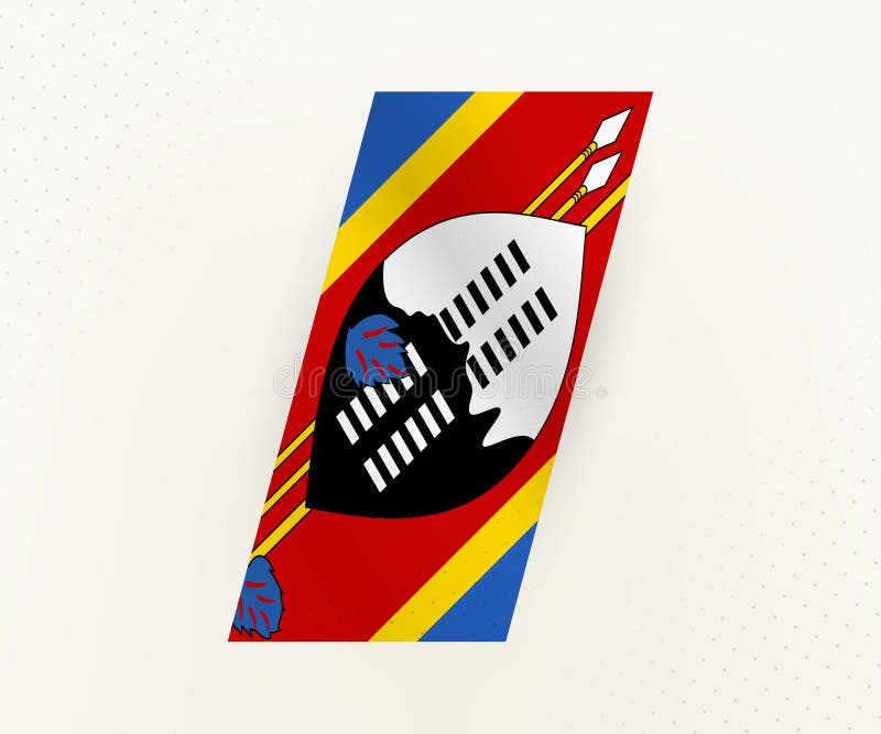 Abstract Modern Vertical Flag of Swaziland on Beige Background with ...