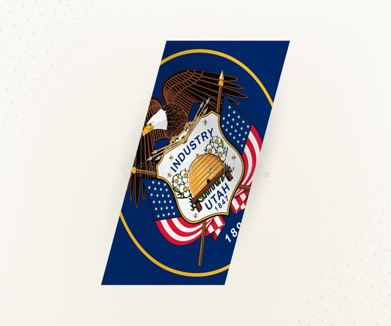 Abstract Modern Vertical Flag of Utah on Beige Background with Dots ...