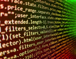 Abstract Modern Virtual Computer Script Lines Of Code Of A Software 