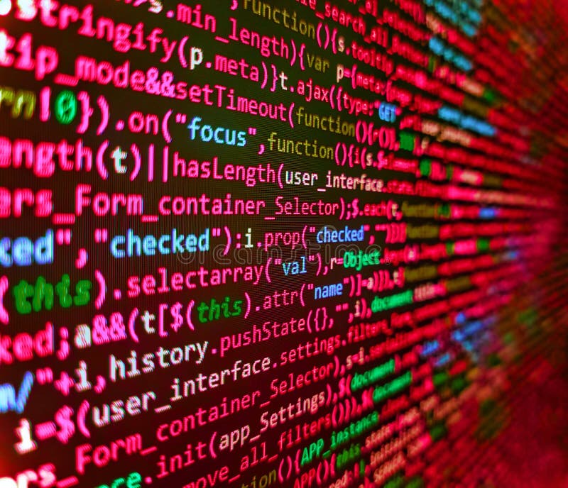 Abstract Modern Virtual Computer Script Programmer Workplace 1360