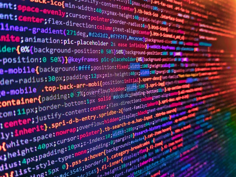 Abstract Modern Virtual Computer Script. Programming Code Abstract ...