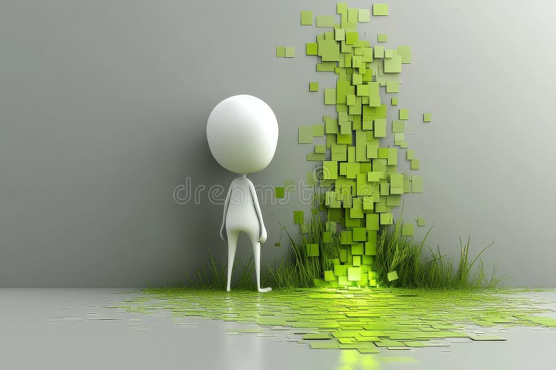 In an Abstract, Modern World Where Glowing Elements Abound, a Creative ...