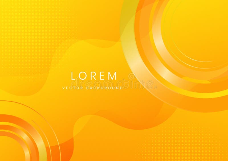 Abstract Modern Yellow and Orange Fluid Shape Background with Copy ...