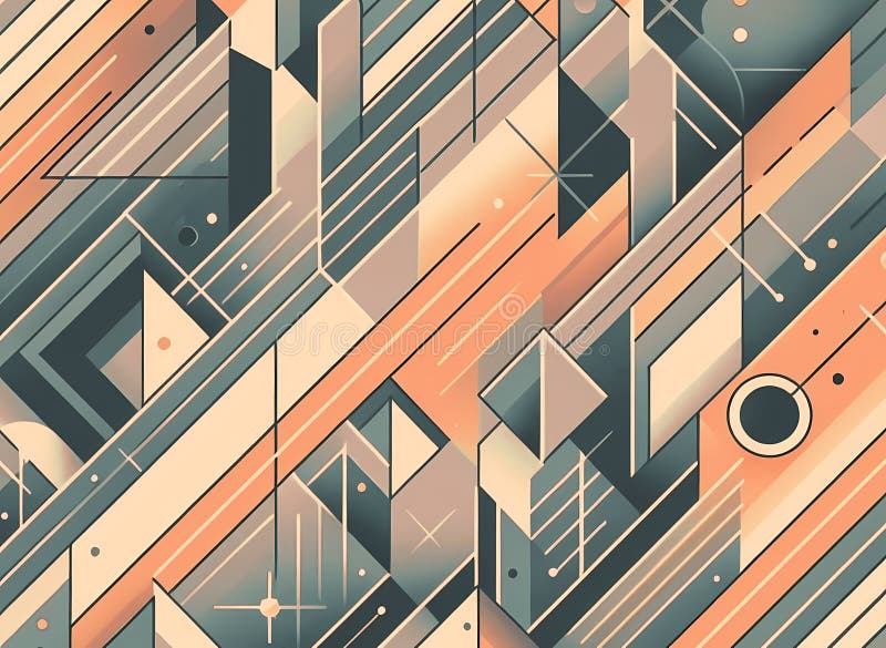 An Abstract Modernist Geometric Retro Background Pattern Generative AI ...