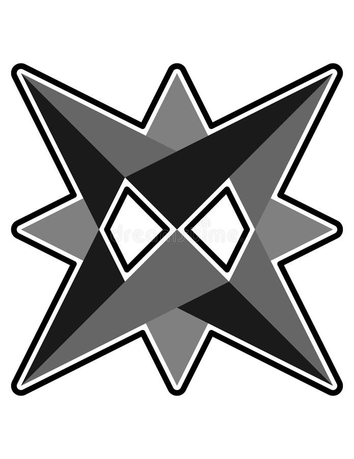 Abstract Modified Star in Black and Gray Stock Vector - Illustration of ...