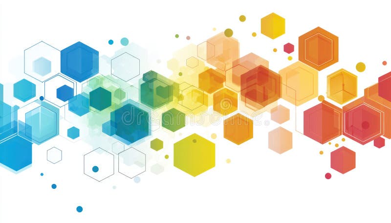 Abstract Modular Technology Design with Colorful Hexagons and Circles ...