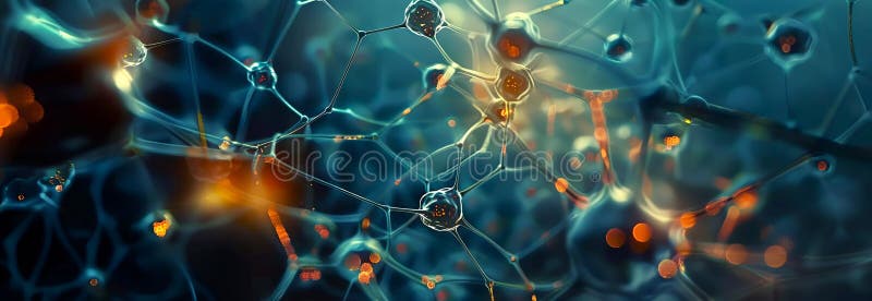Abstract Molecular and Chemical Pattern with Interconnected Glowing ...