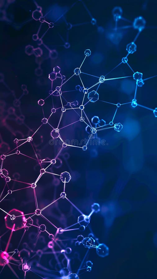 Abstract Molecular and Chemical Patterns in Vibrant Blue and Pink Hues ...