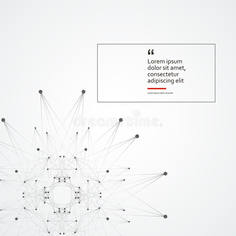 Abstract Molecular Compound of Gray Color with Dots and Lines that is ...