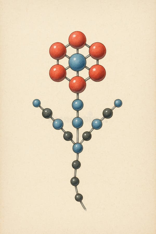 Abstract Molecular Flower Illustration Stock Illustration ...
