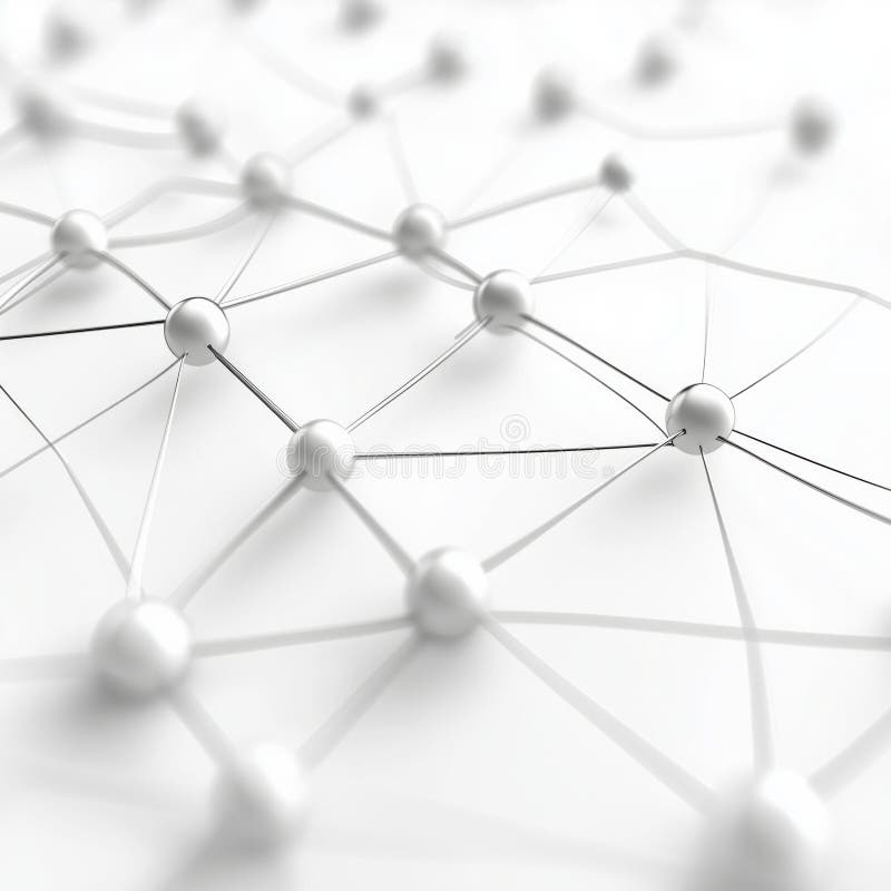 Abstract Molecular Network with Interconnected White Spheres on Light ...